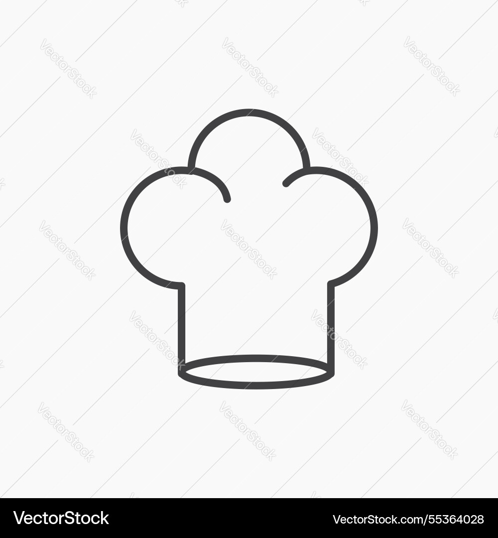 Chef hat icon isolated in black line Royalty Free Vector