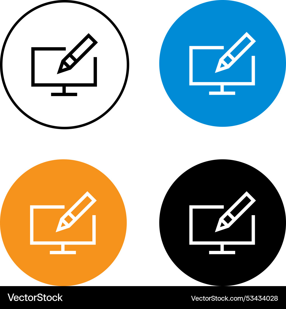 Creative design icon pen and computer Royalty Free Vector