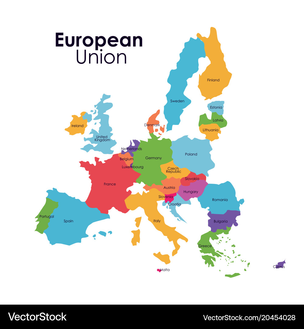European Union Map Royalty Free Vector Image - VectorStock