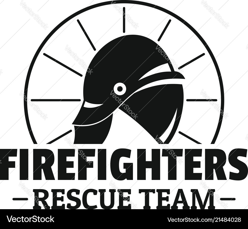 Firefighters rescue team logo simple style Vector Image