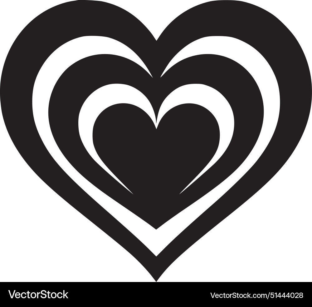 Heart - black and white Royalty Free Vector Image