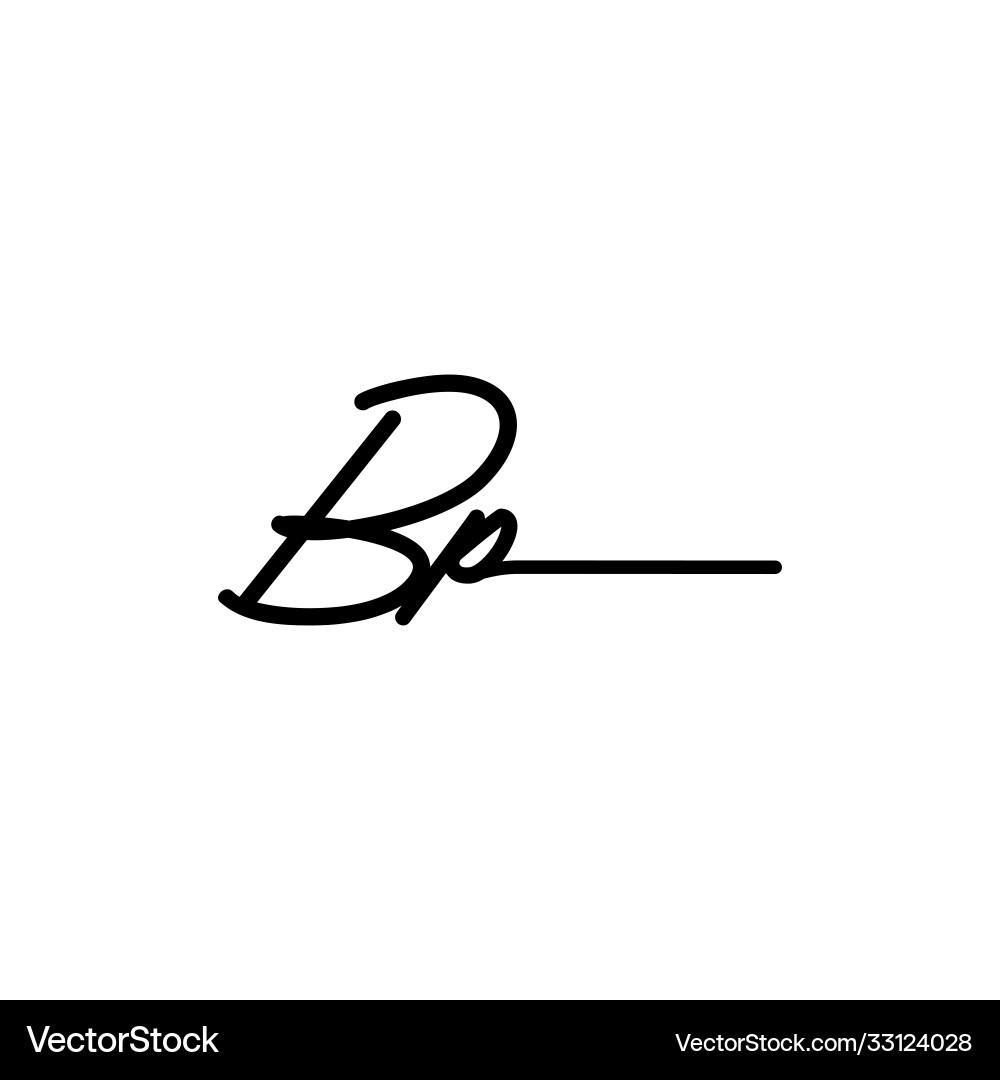 Letter bp signature logo template Royalty Free Vector Image