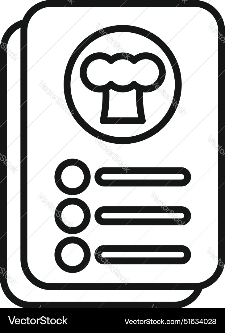 Menu icon showing chef hat and food choices Vector Image