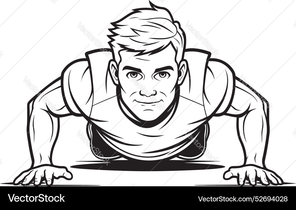 Muscle development young mans push up growth Vector Image