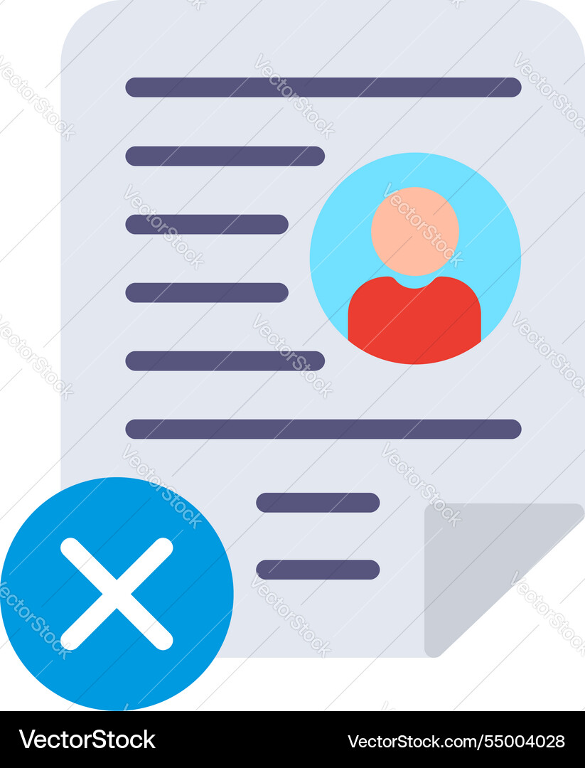 Not qualified flat icon design Royalty Free Vector Image