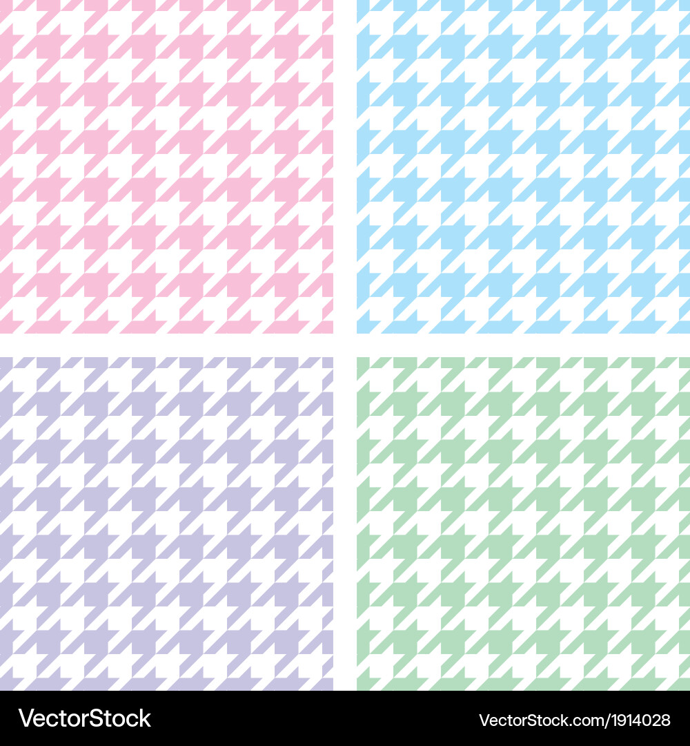Pastel houndstooth seamless background set Vector Image