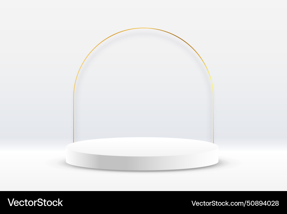 Realistic pedestal stand white background Vector Image