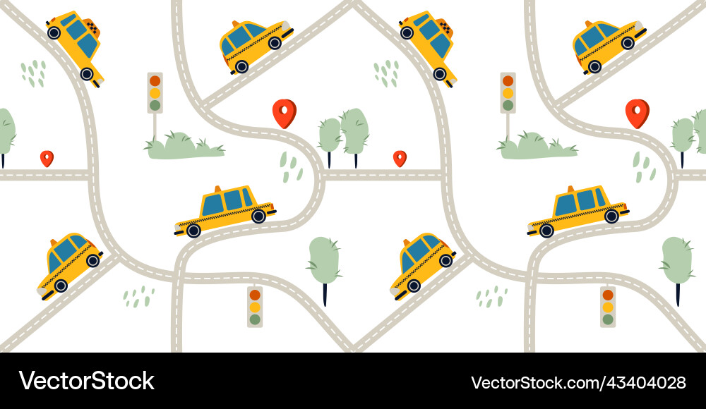 Yellow Checker Cab Pattern Royalty Free Vector Image