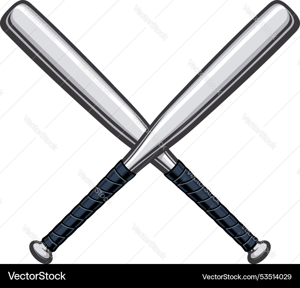 Classic crossed baseball or softball bats Vector Image