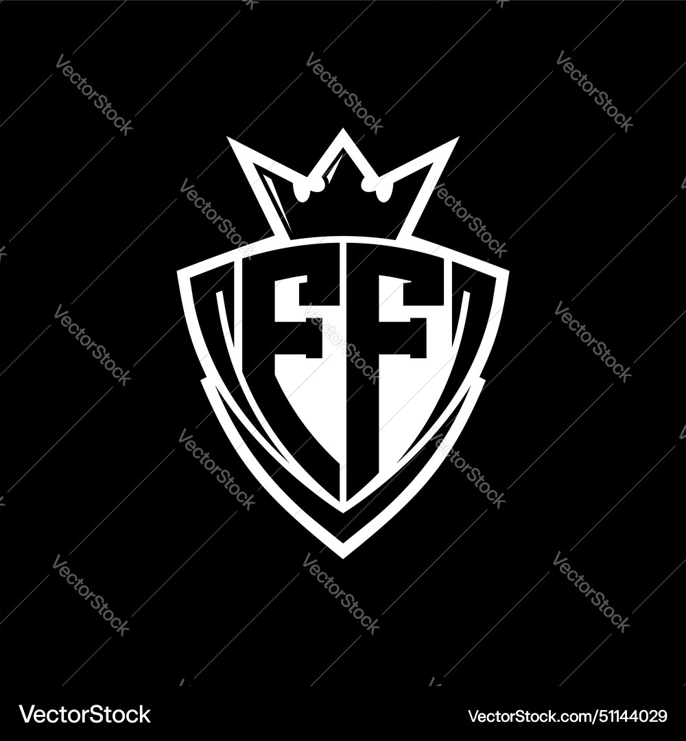 Ff letter logo with sharp triangle shield shape Vector Image