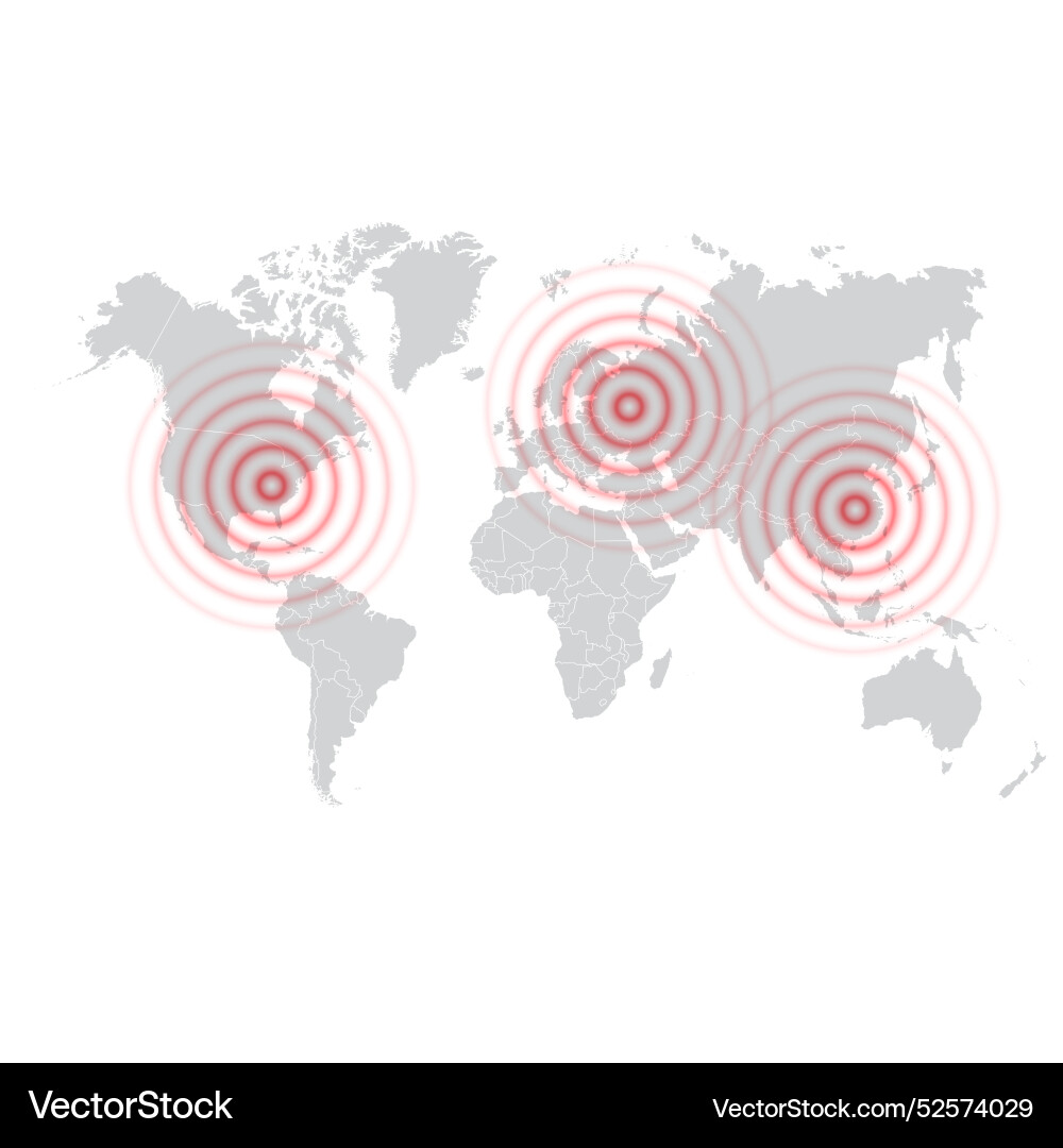 Global Conflict Map - Crisis Zones Royalty Free Vector Image