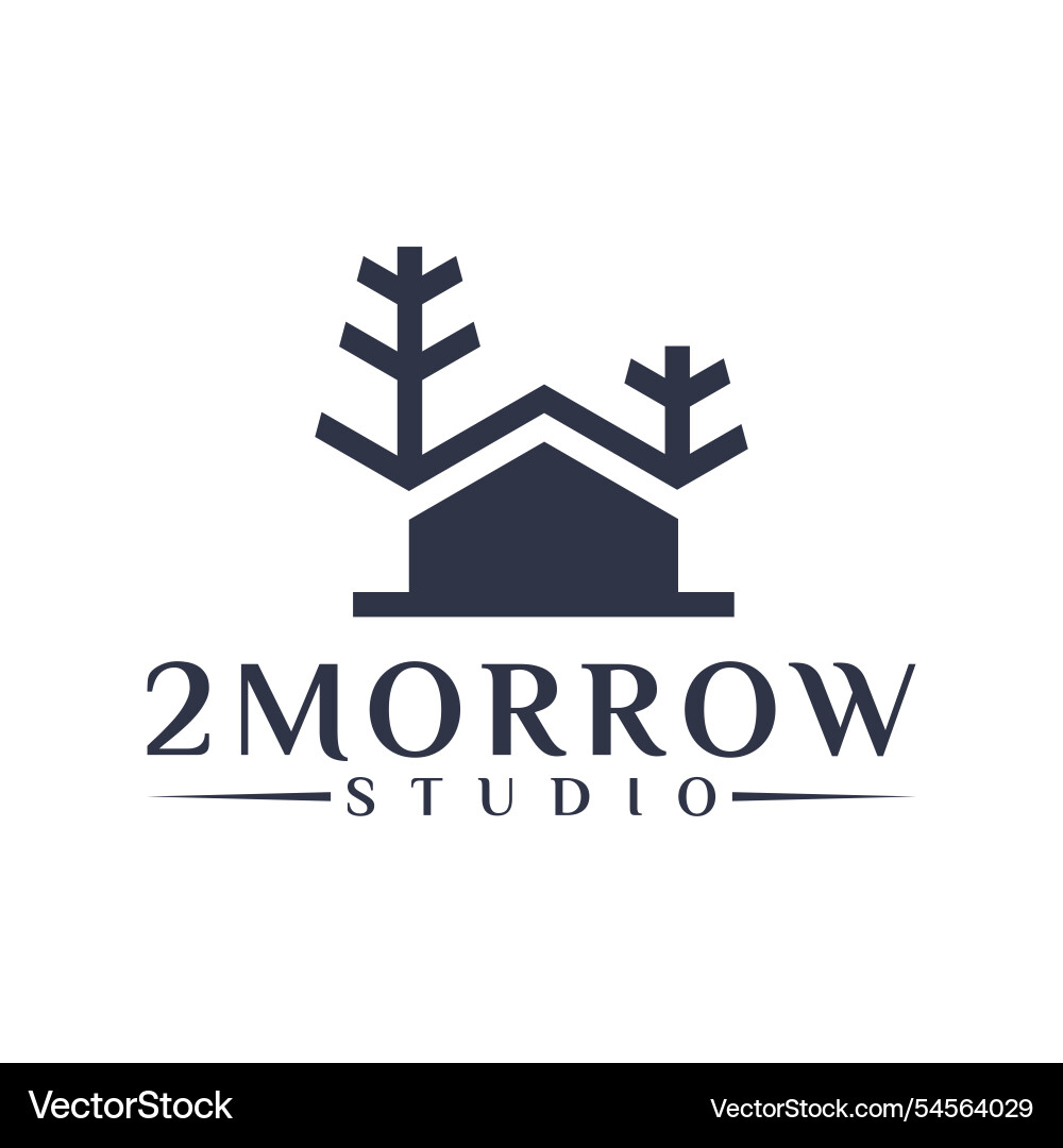 Home and studio logo Royalty Free Vector Image