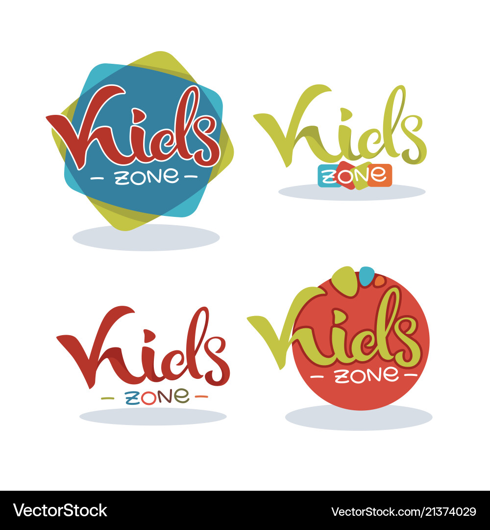 Kids Zone Logo - Playful & Bright Royalty Free Vector
