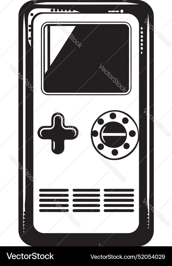 Pixelated nostalgia emblem retro portable Vector Image
