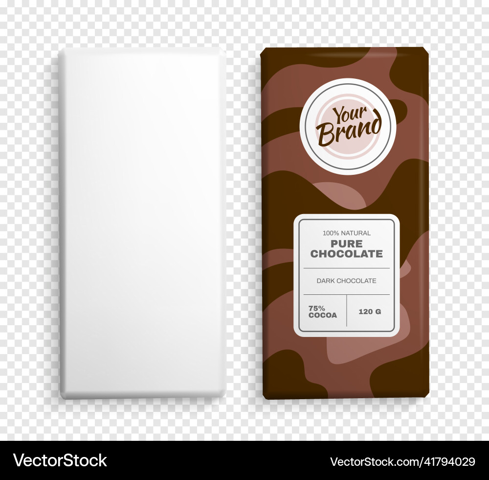 Realistic chocolate bar template Royalty Free Vector Image