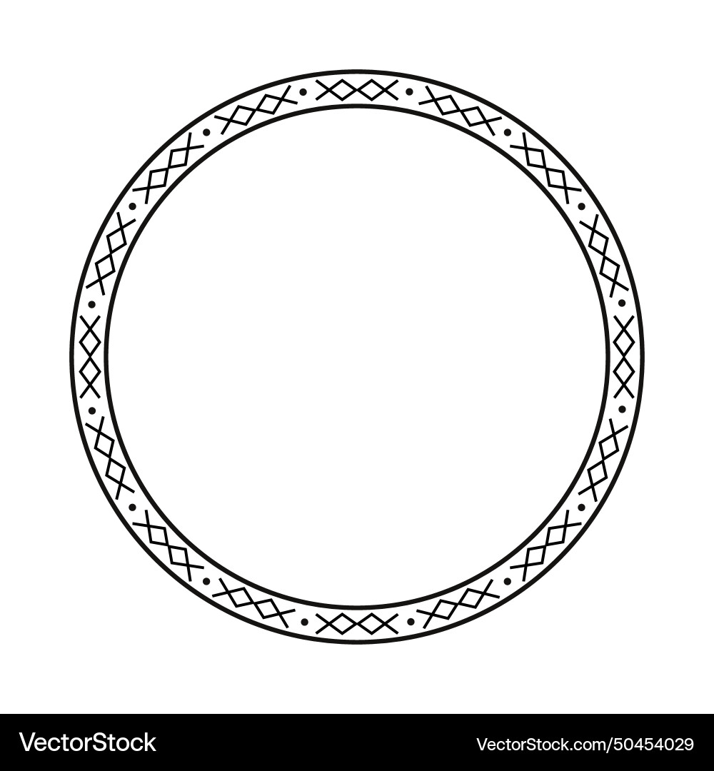 Round geometrical maori border frame design Vector Image