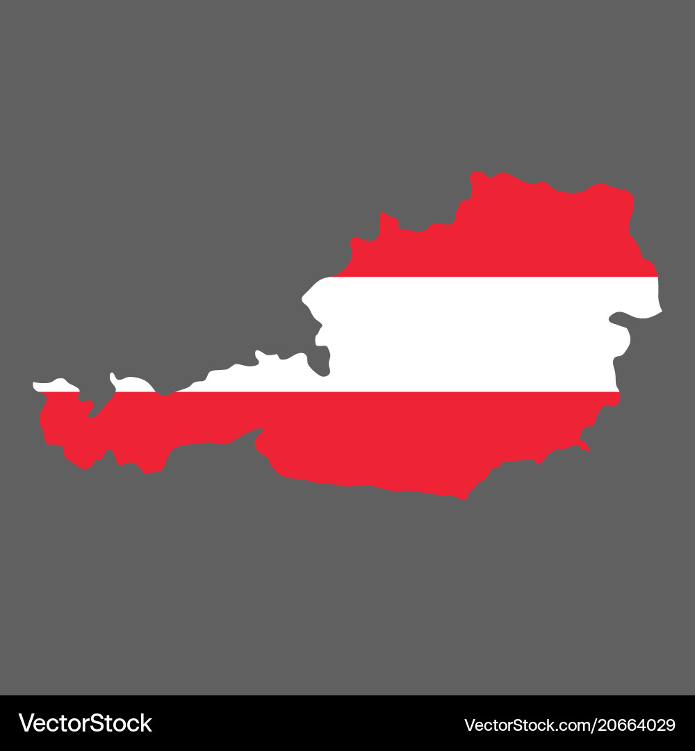 Silhouette country borders map of austria Vector Image