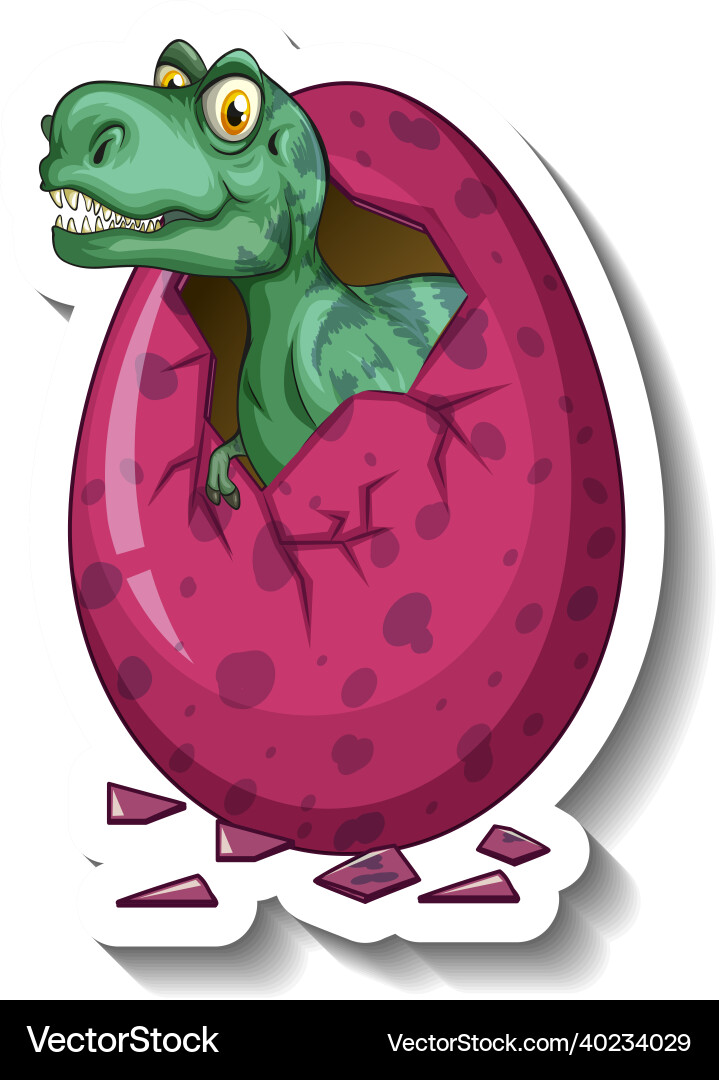 Tyrannosaurus dinosaur hatching from an egg Vector Image