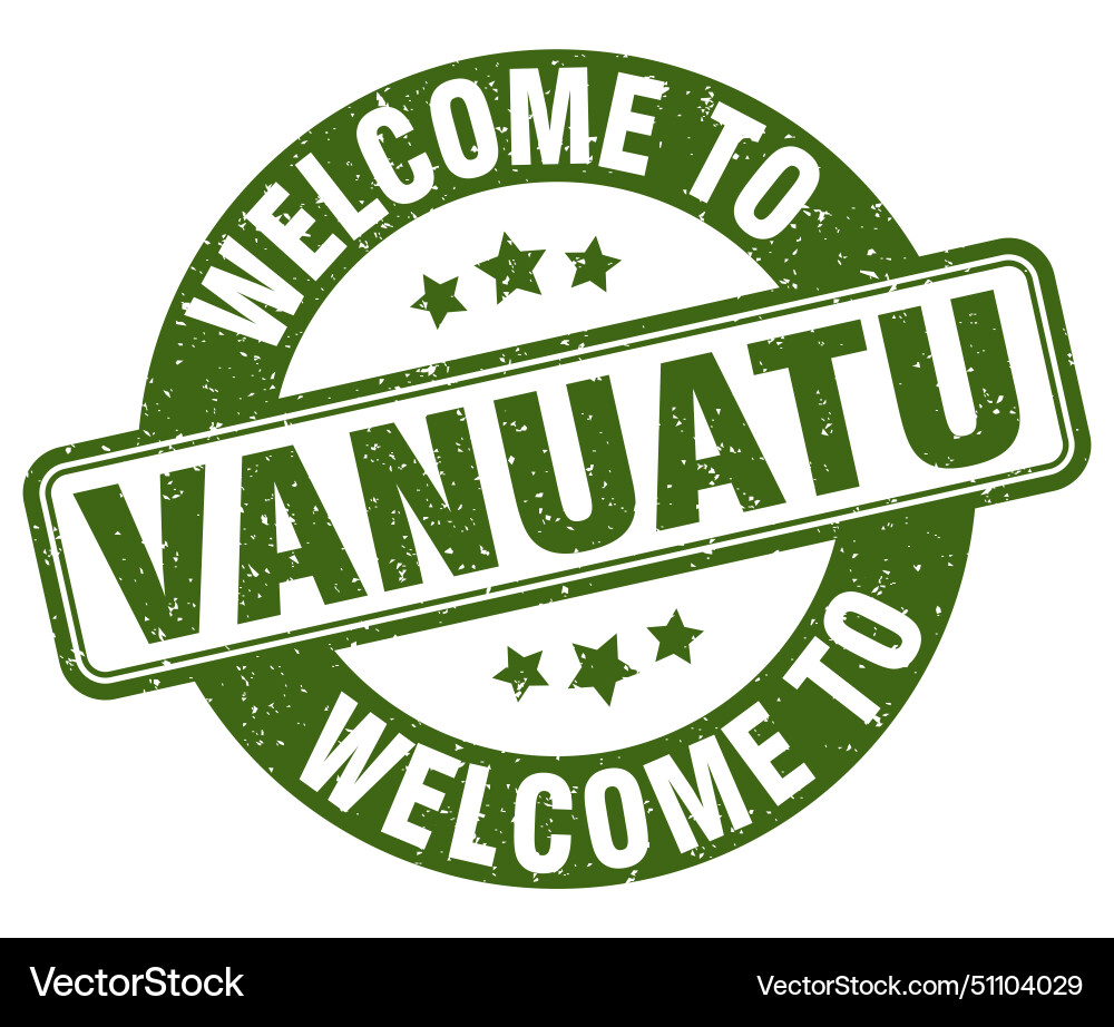 Welcome to vanuatu stamp round sign Royalty Free Vector