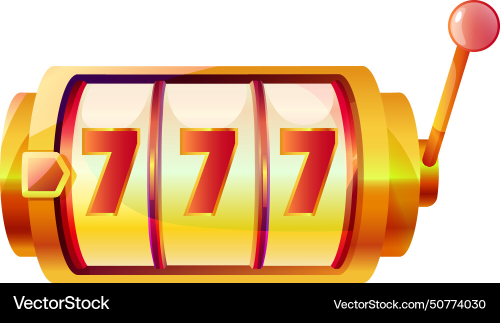 A golden slot machine 777 Royalty Free Vector Image