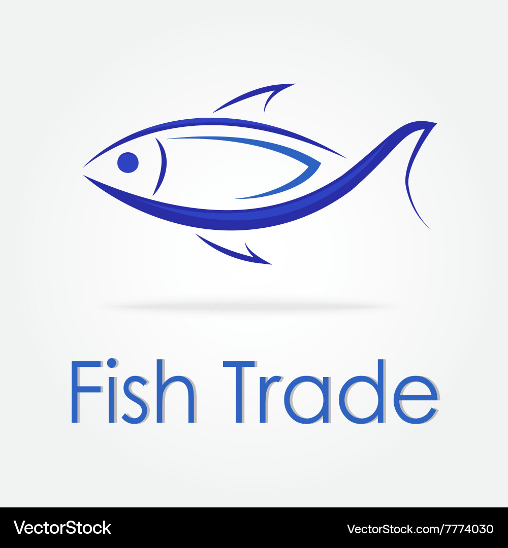 Blue Fish Trade Logo Royalty Free Vector Image