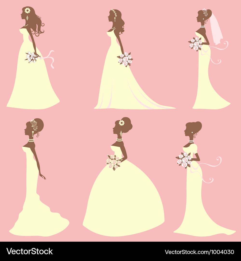Brides different styles Royalty Free Vector Image