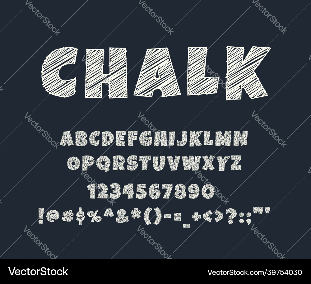 Chalk editable text effect and style Royalty Free Vector