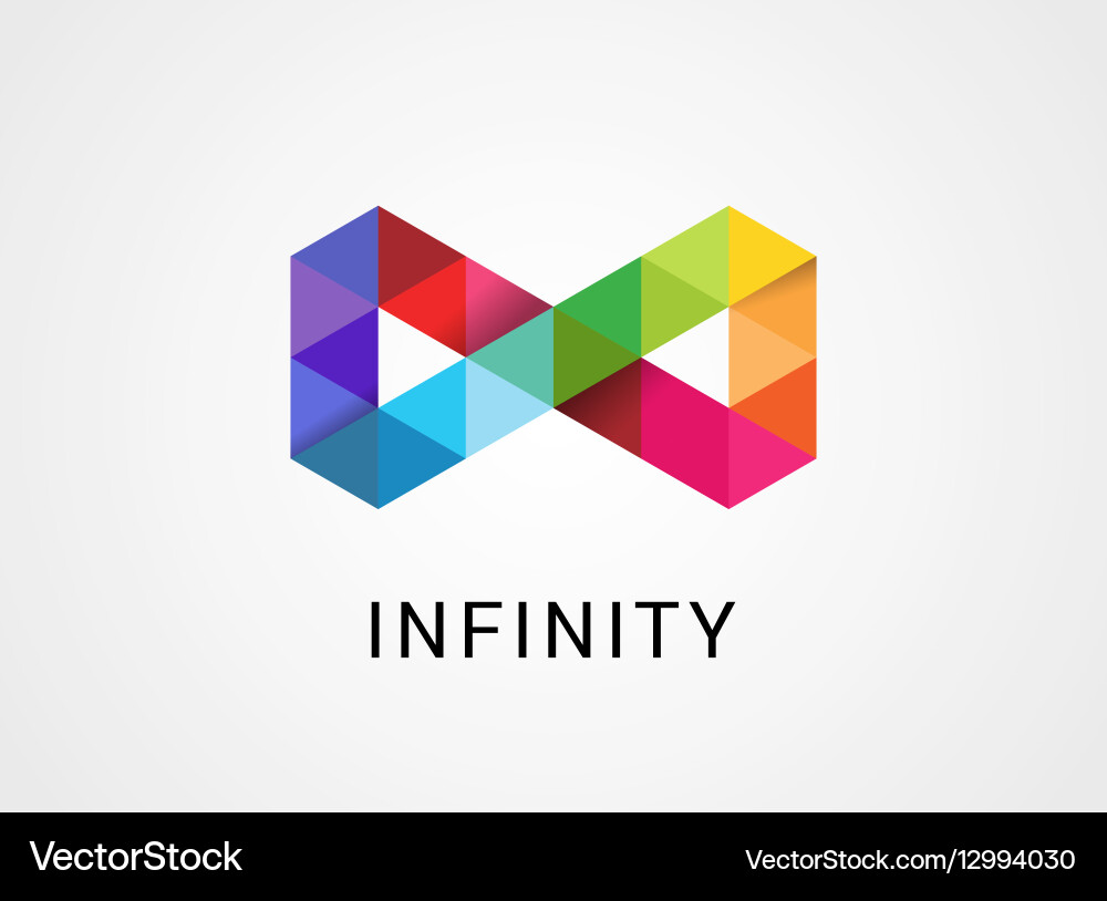 Colorful abstract infinity endless symbol and icon