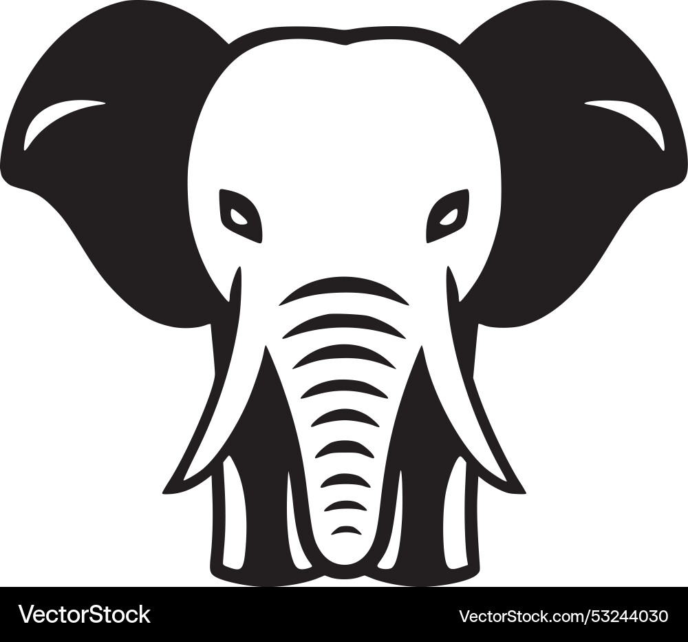 Elephant - black and white isolated icon Vector Image