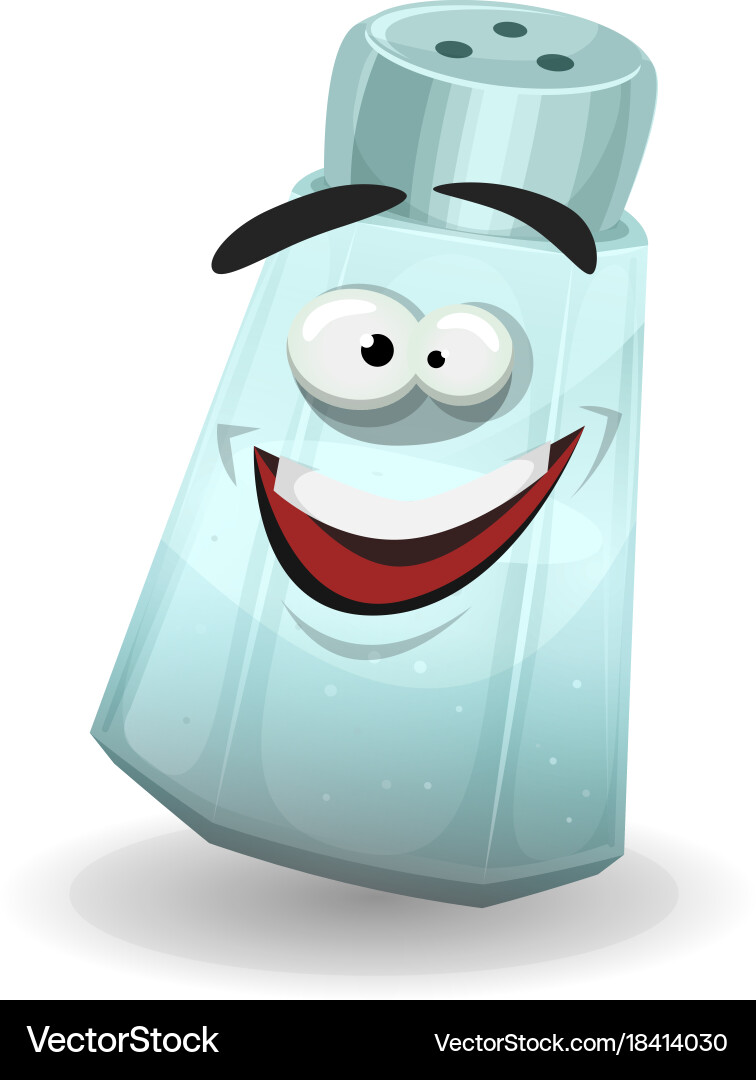 Happy salt shaker character Royalty Free Vector Image