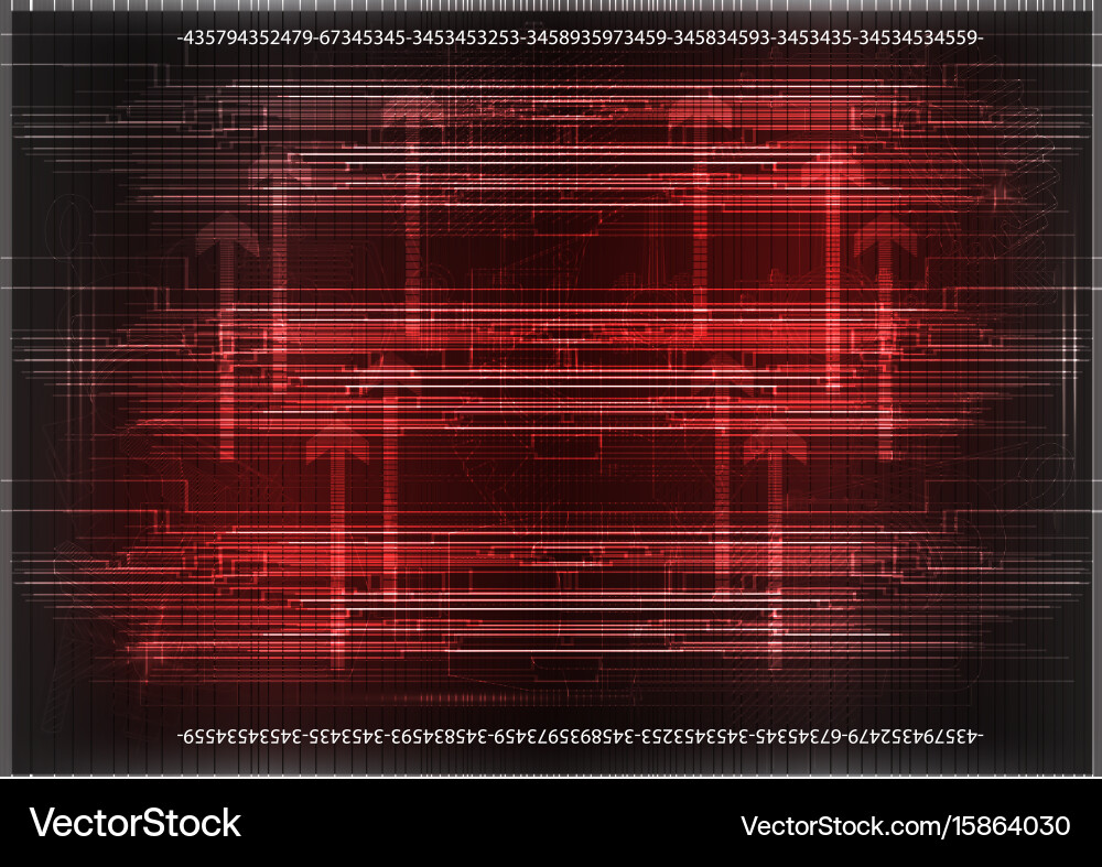 High tech set of lines on a red background Vector Image