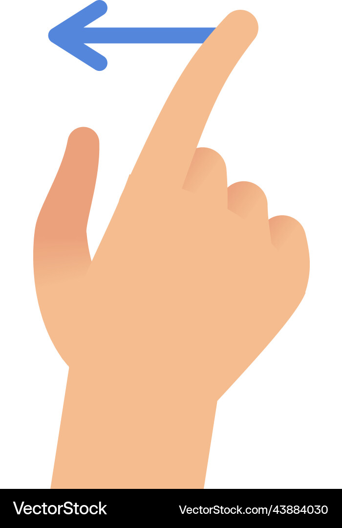 Left swipe gesture finger scroll on touch Vector Image