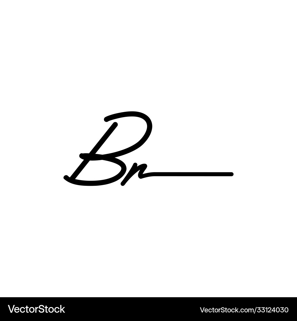 Letter br signature logo template Royalty Free Vector Image
