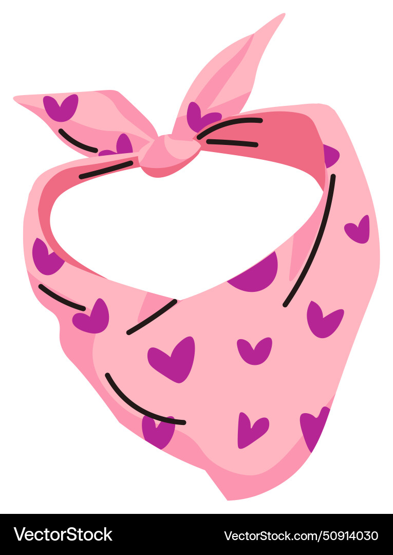 Pink heart pattern scarf Royalty Free Vector Image
