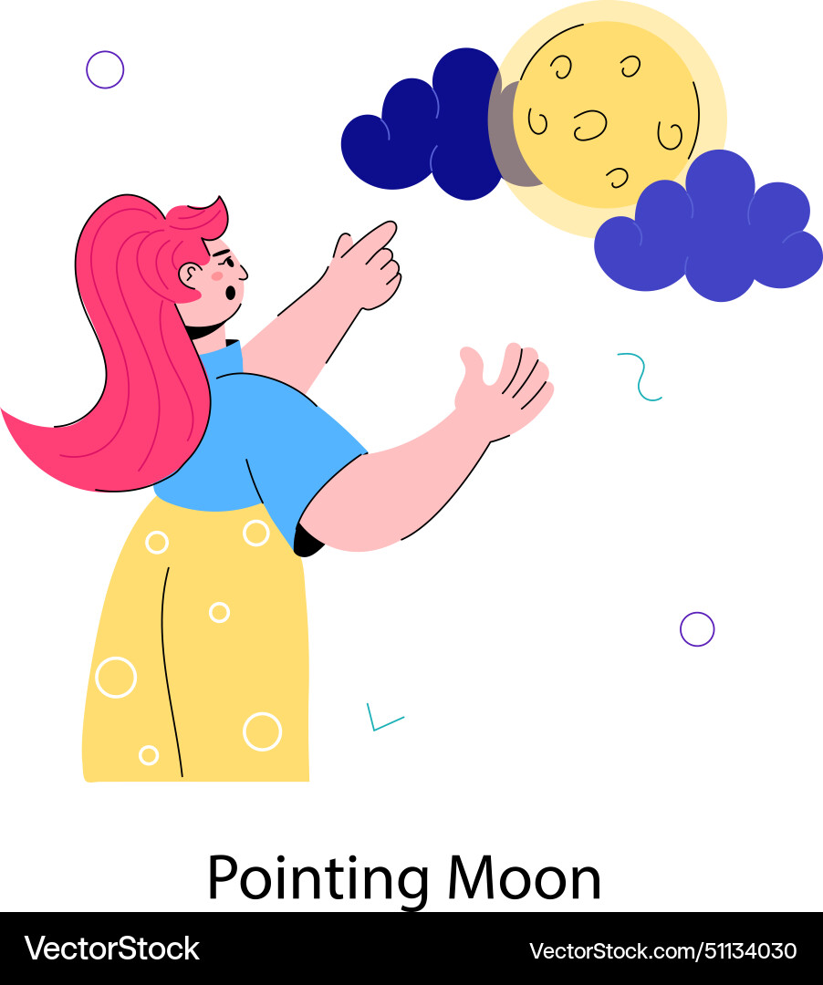 Pointing moon Royalty Free Vector Image - VectorStock
