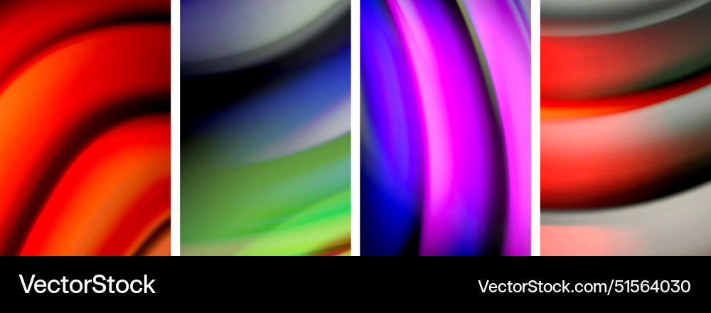 Rainbow style fluid color wave line background Vector Image