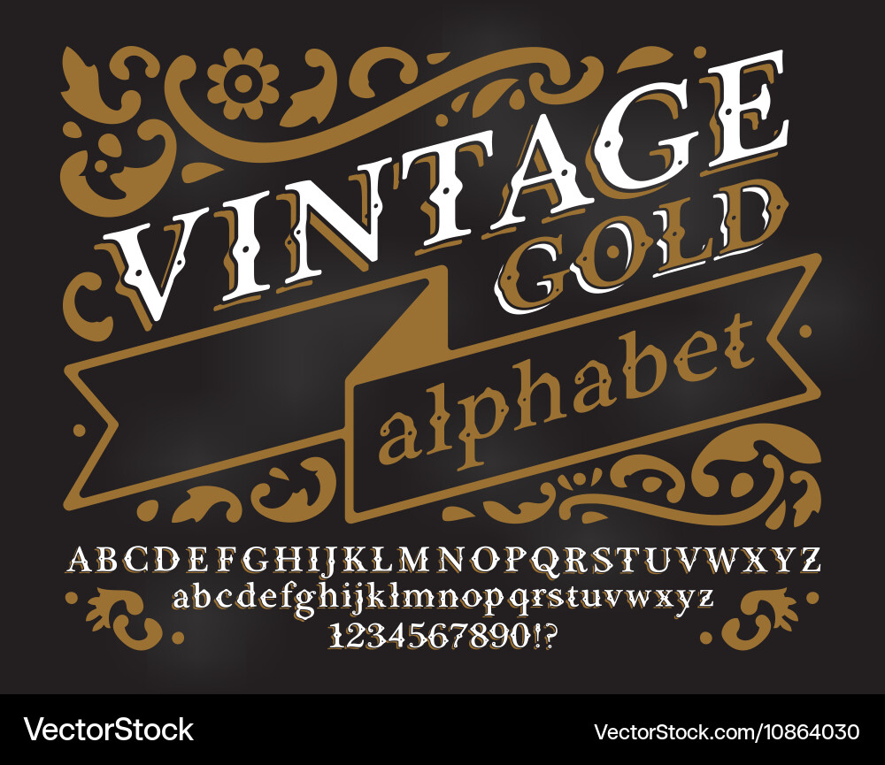 Retro font set Royalty Free Vector Image - VectorStock