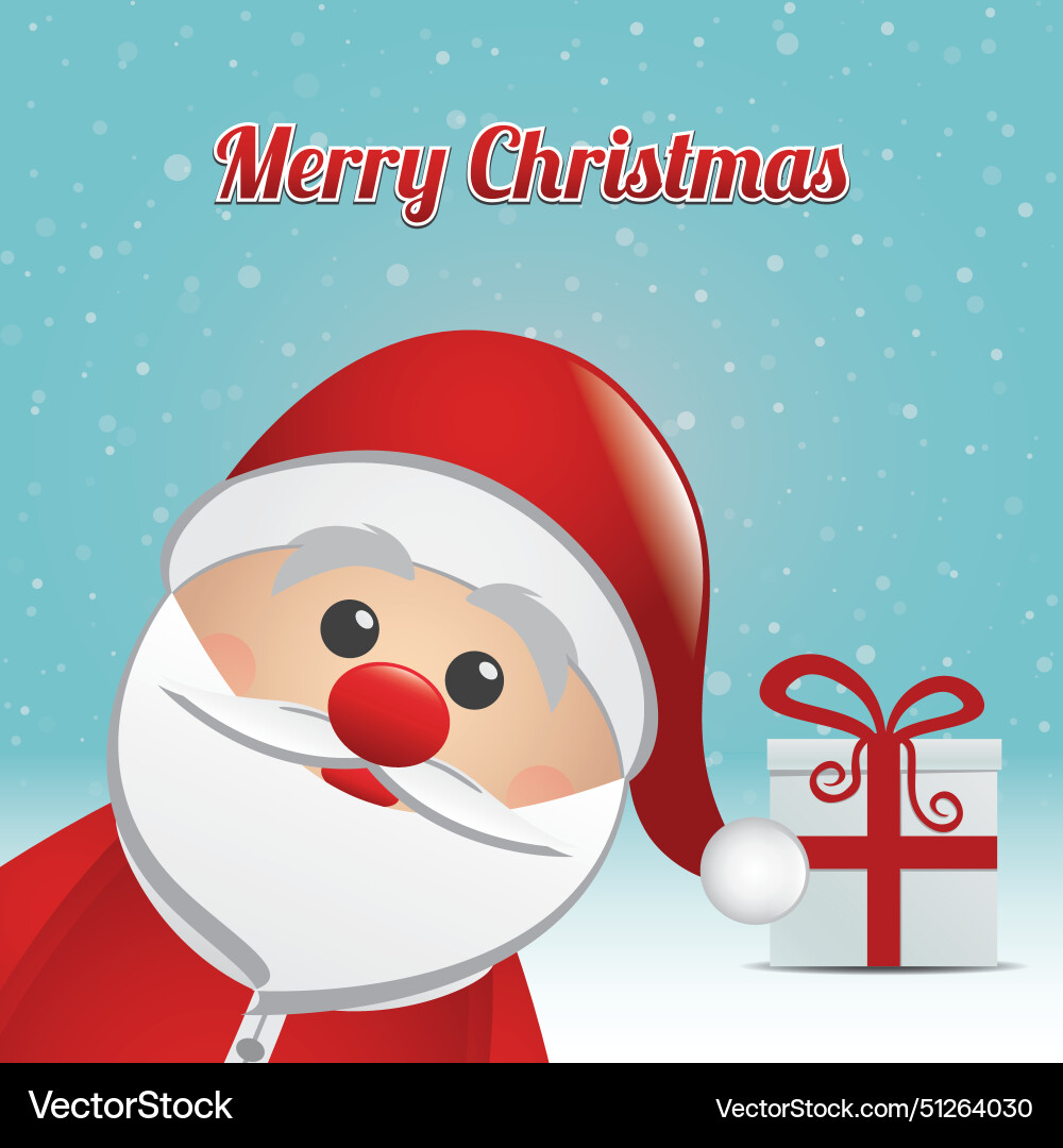 Santa snowy winter background Royalty Free Vector Image