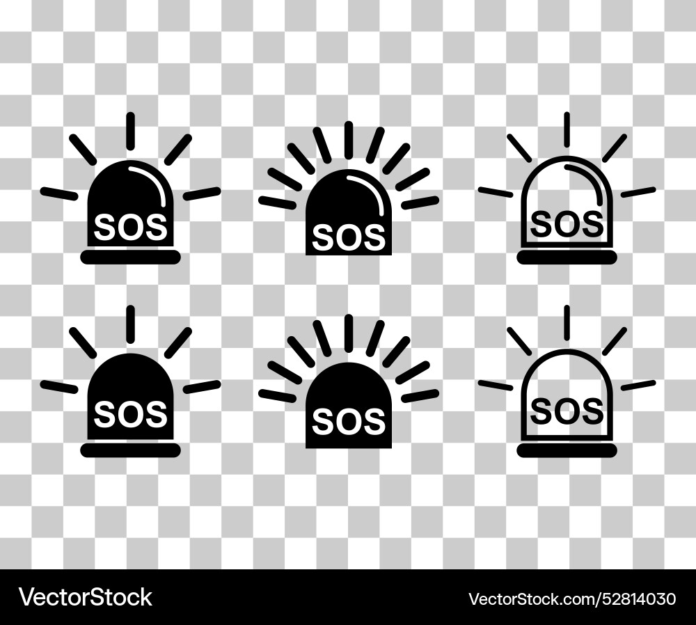 Set of sos help icon safety support alert design Vector Image