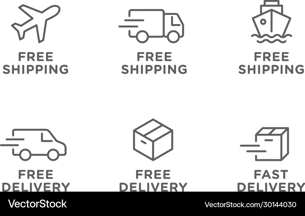 Shipping Delivery Icons Set Royalty Free Vector Image