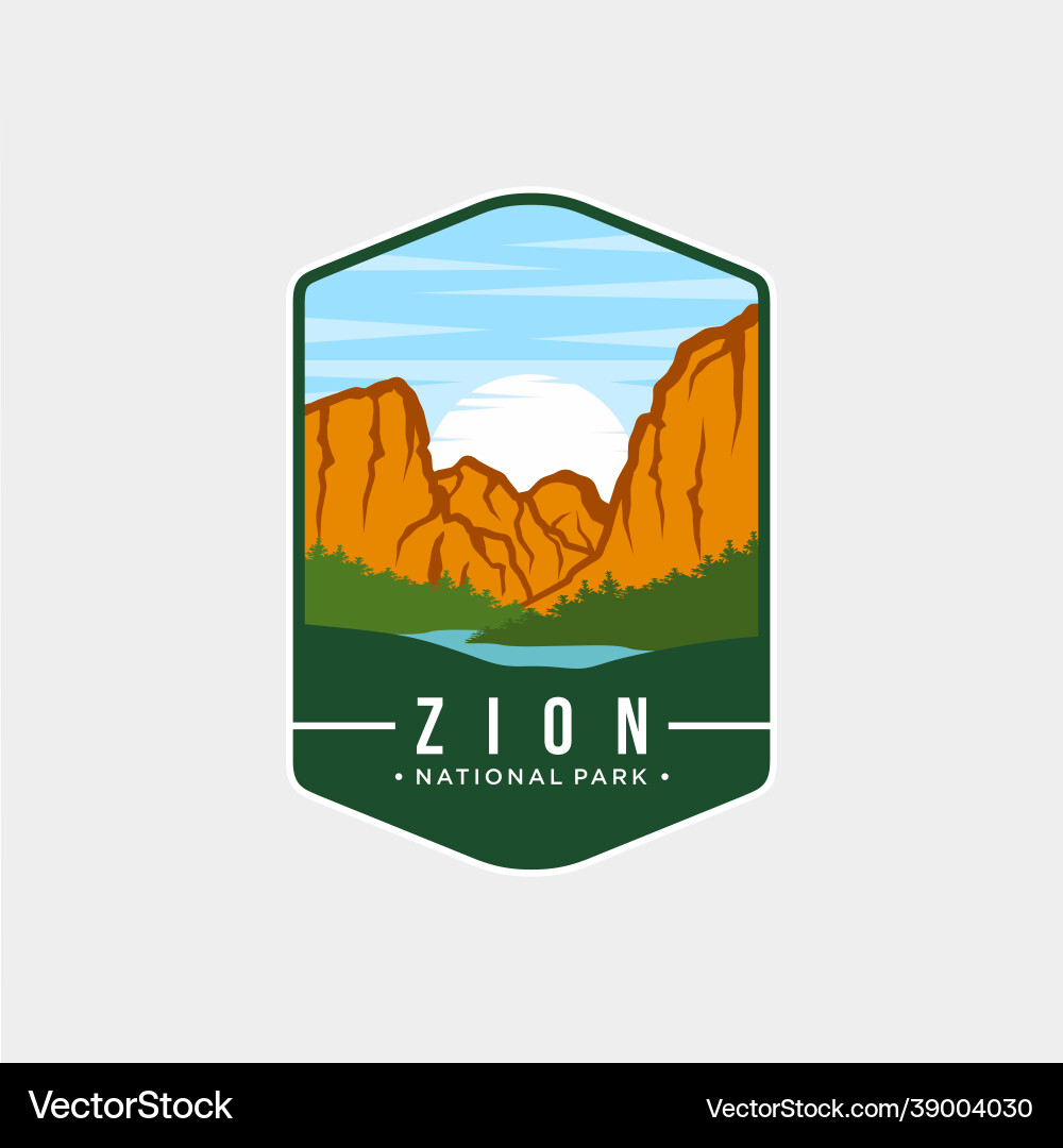 Zion National Park Logo Royalty Free Vector Image