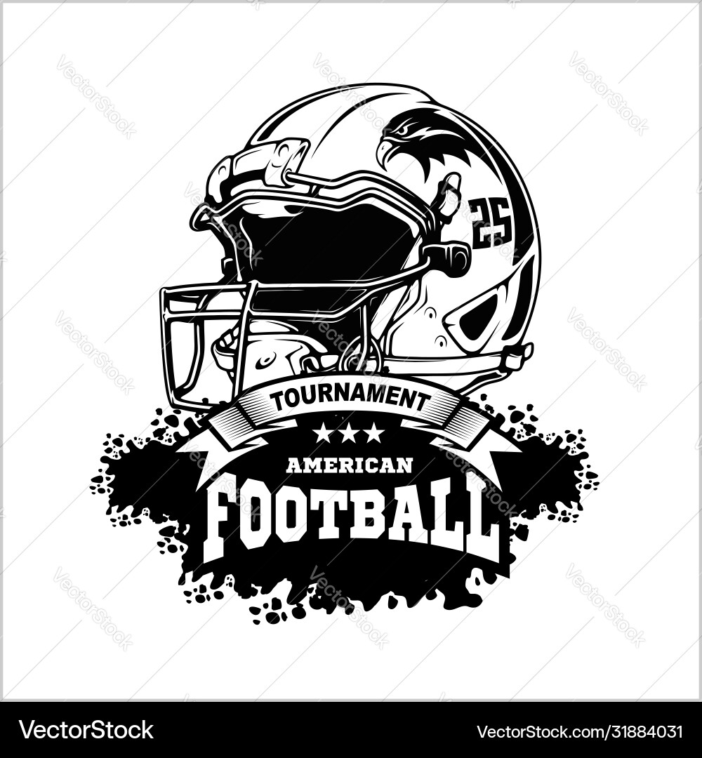 American football helmet super bowl sport theme Vector Image