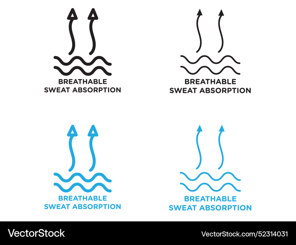 Breathable sweat absorption icon black and white Vector Image