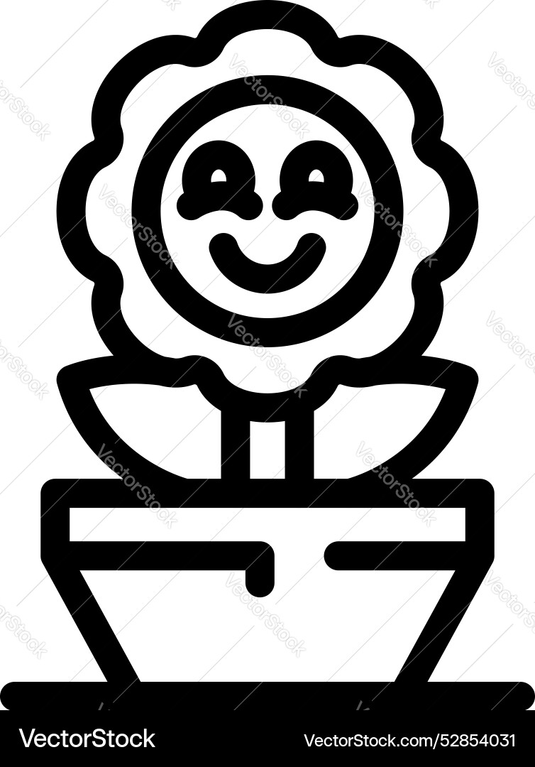 Cute cartoon flower smiling in a pot Royalty Free Vector