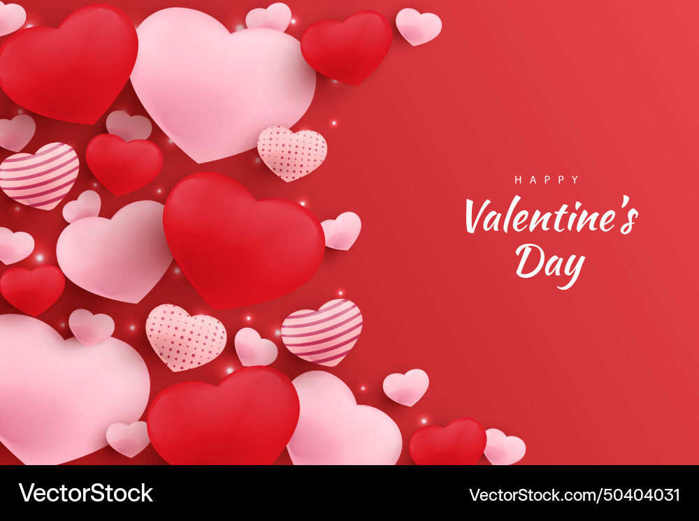 Happy valentines day background hearts Royalty Free Vector