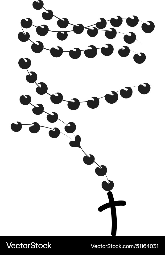 Rosary beads with holy cross Royalty Free Vector Image