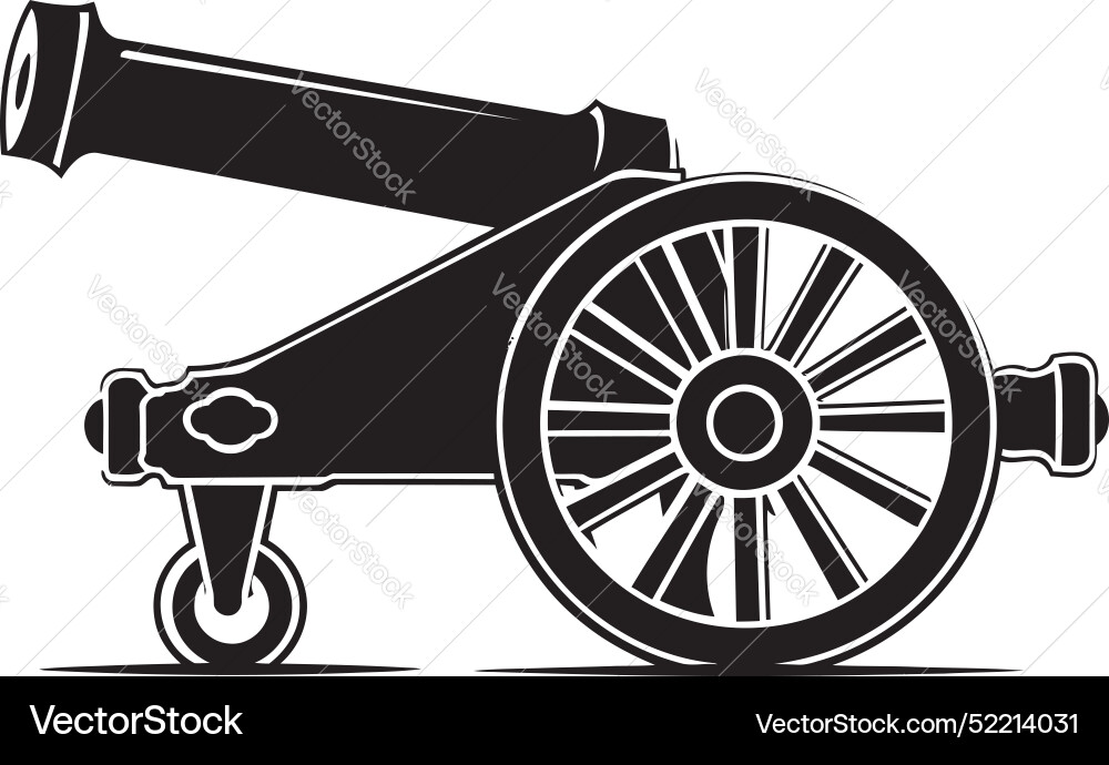 Sleek dominance black cannon firearm emblematic Vector Image