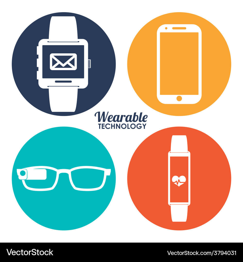 Smartwatch & Wearable Tech Icons Royalty Free Vector