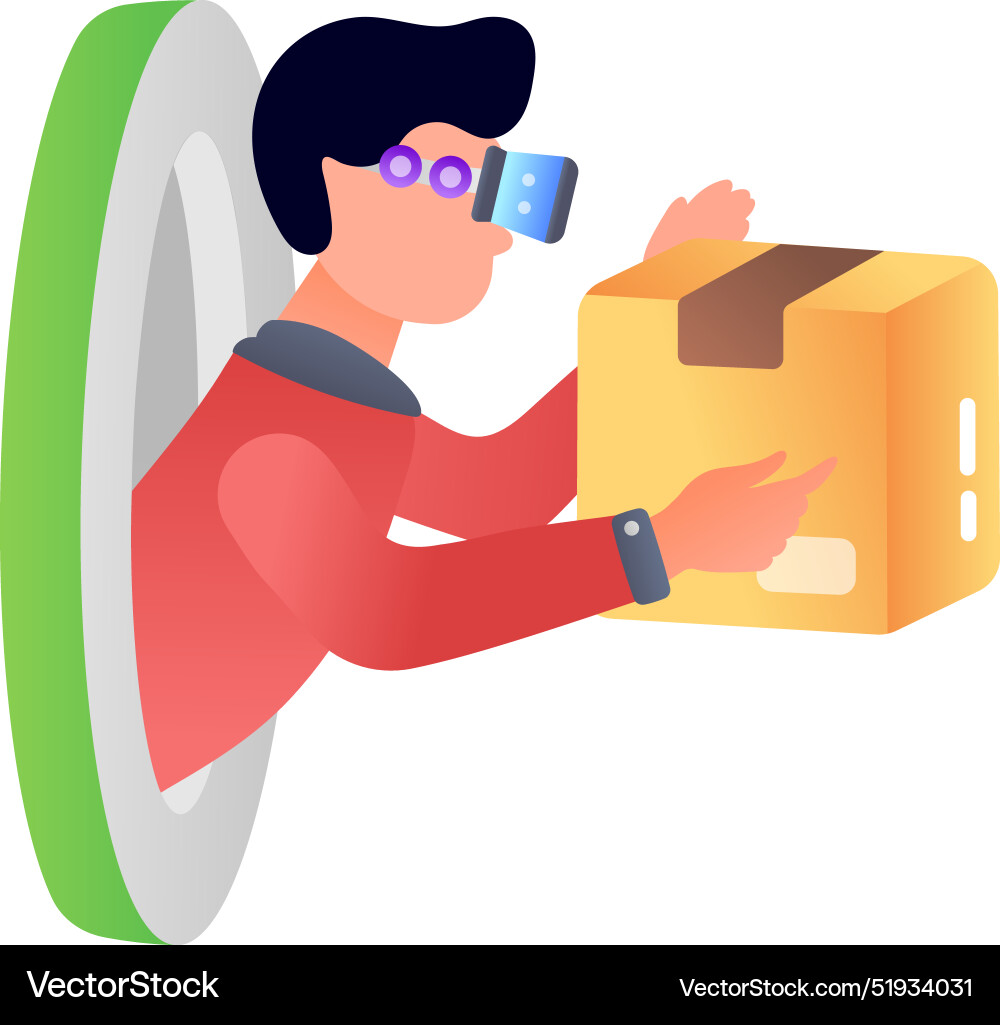 Vr delivery Royalty Free Vector Image - VectorStock