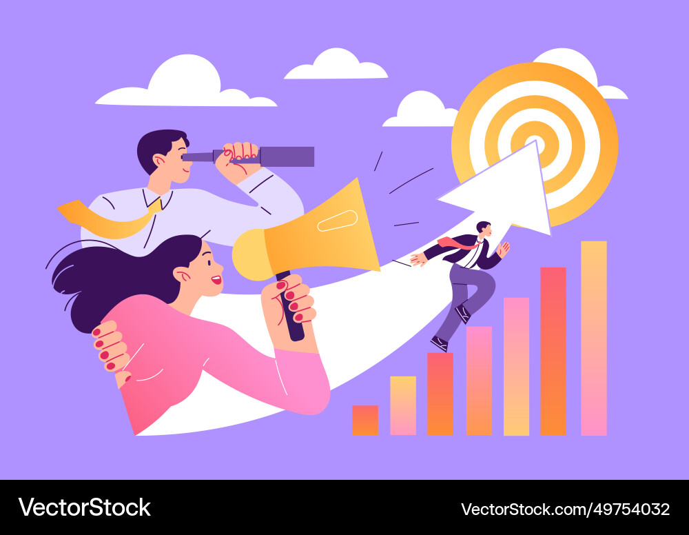 Business vision and perspective businessman Vector Image